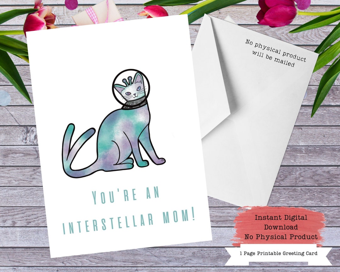 Interstellar Mother's Day Card, Printable Cards, Printable Mom Card ...