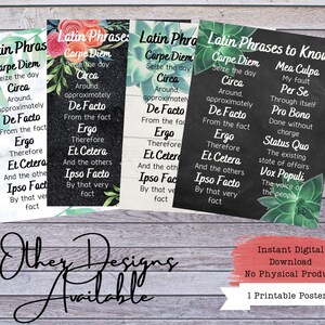 Latin Phrases, Latin Poster, Classroom Posters, Classroom Signs ...