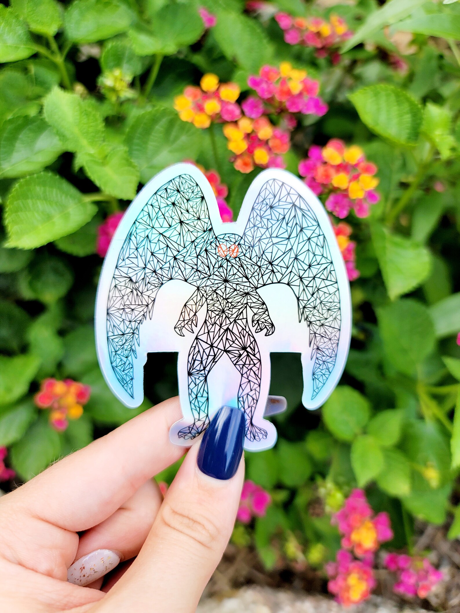 Holographic Mothman Sticker Cryptid Art Cryptid Club | Etsy