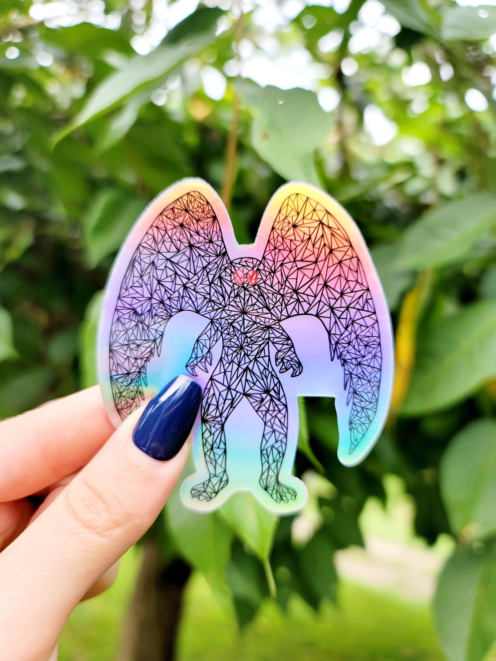 Holographic Mothman Sticker Cryptid Art Cryptid Club | Etsy