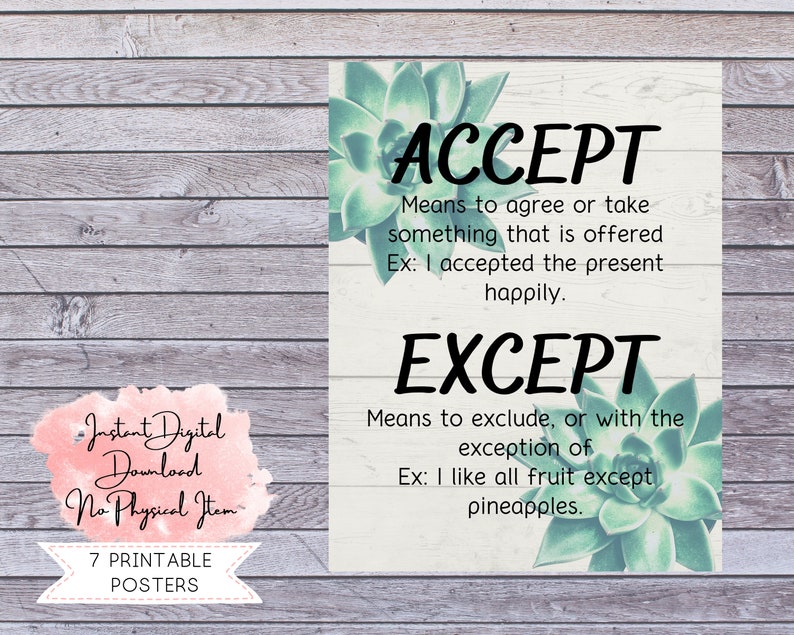 Printable ELA Poster Printable Poster Set Words Poster - Etsy