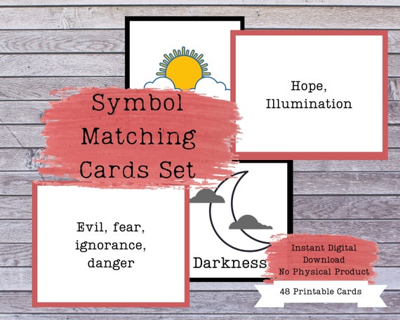 Symbols Matching Game English Game Book Games Literary - Etsy