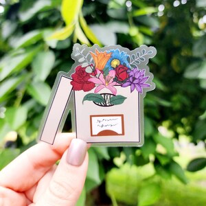 Archival Boxes Floral Clear Sticker, Archival Storage, Archivist ...