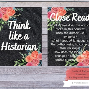 Think Like a Historian, History Decor, History Poster, Social Studies ...