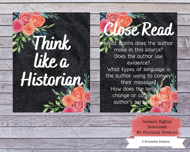 Think Like a Historian History Decor History Poster Social - Etsy
