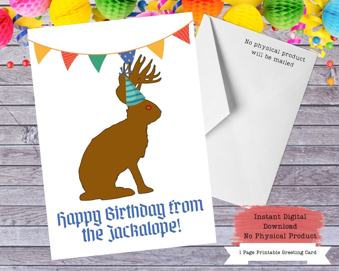 Jackalope, Cryptid Cards, Printable Cards, Cryptid Gift, Cryptid ...
