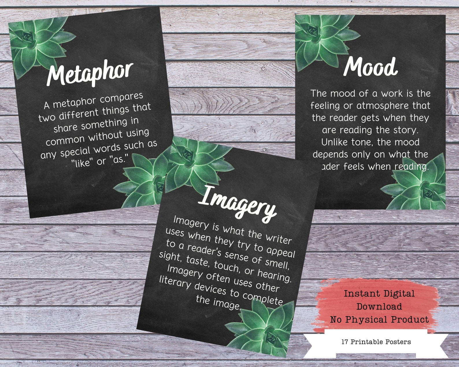 Poetry Printable Poster Set Literary Devices Literature | Etsy