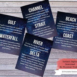 Geography Landforms Printable Poster Set, Geography Classroom Decor ...