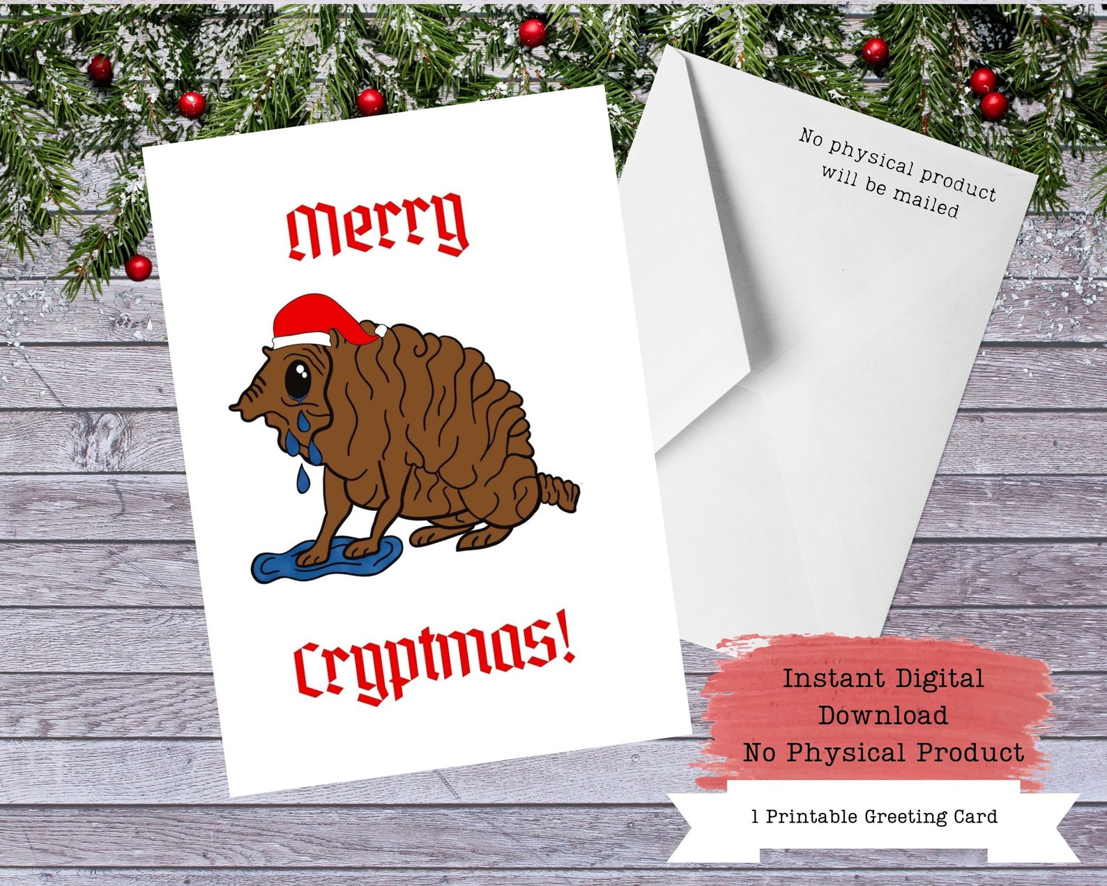 Squonk Cryptid Cards Printable Cards Cryptid Christmas | Etsy