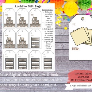 Archival Storage Printable Gift Tags, Archival Gift, Archivist Gift ...