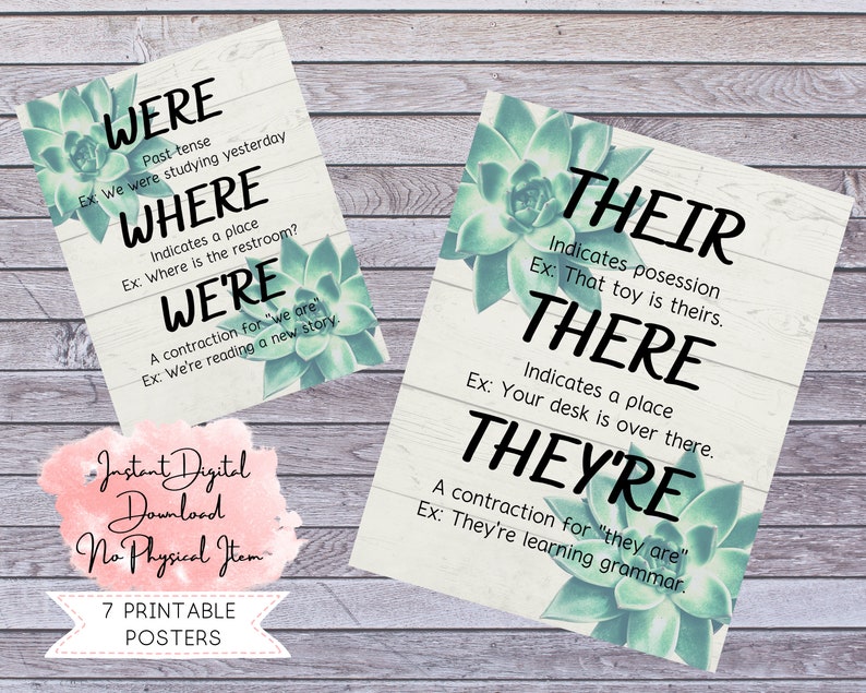 Printable ELA Poster Printable Poster Set Words Poster - Etsy