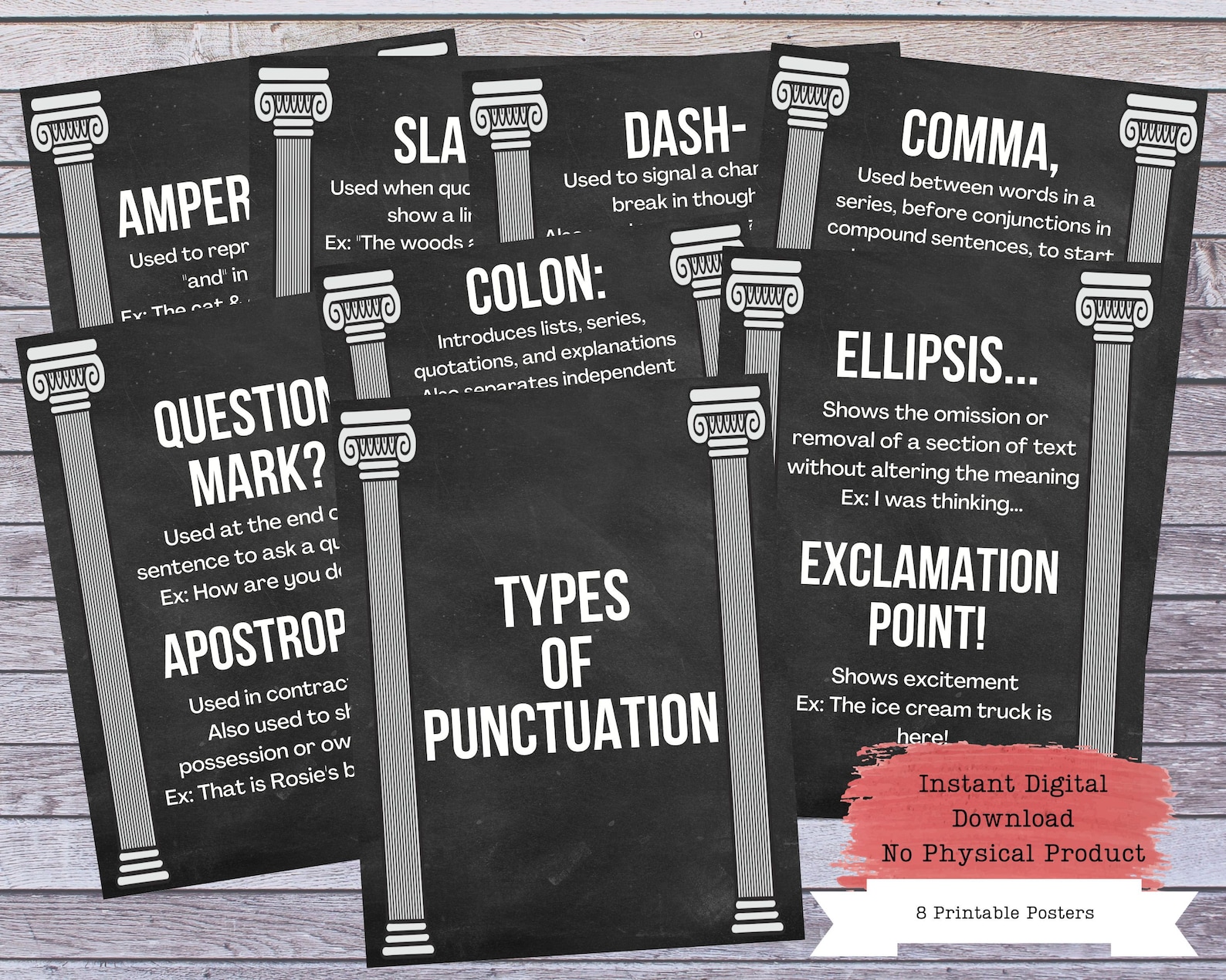 Printable ELA Poster Punctuation Poster English Teacher - Etsy