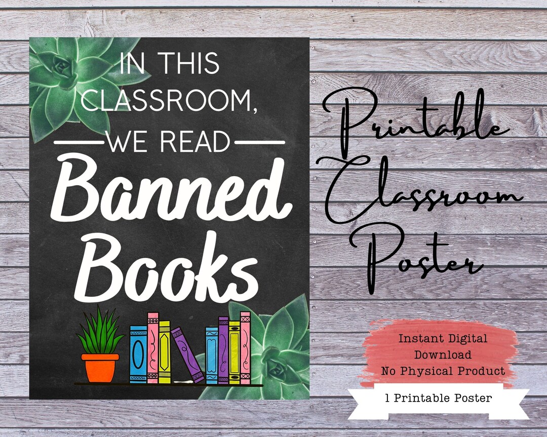 Banned Books Poster, Banned Books Art, Book Classroom Decor, English ...