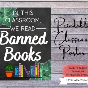 Banned Books Poster, Banned Books Art, Book Classroom Decor, English ...