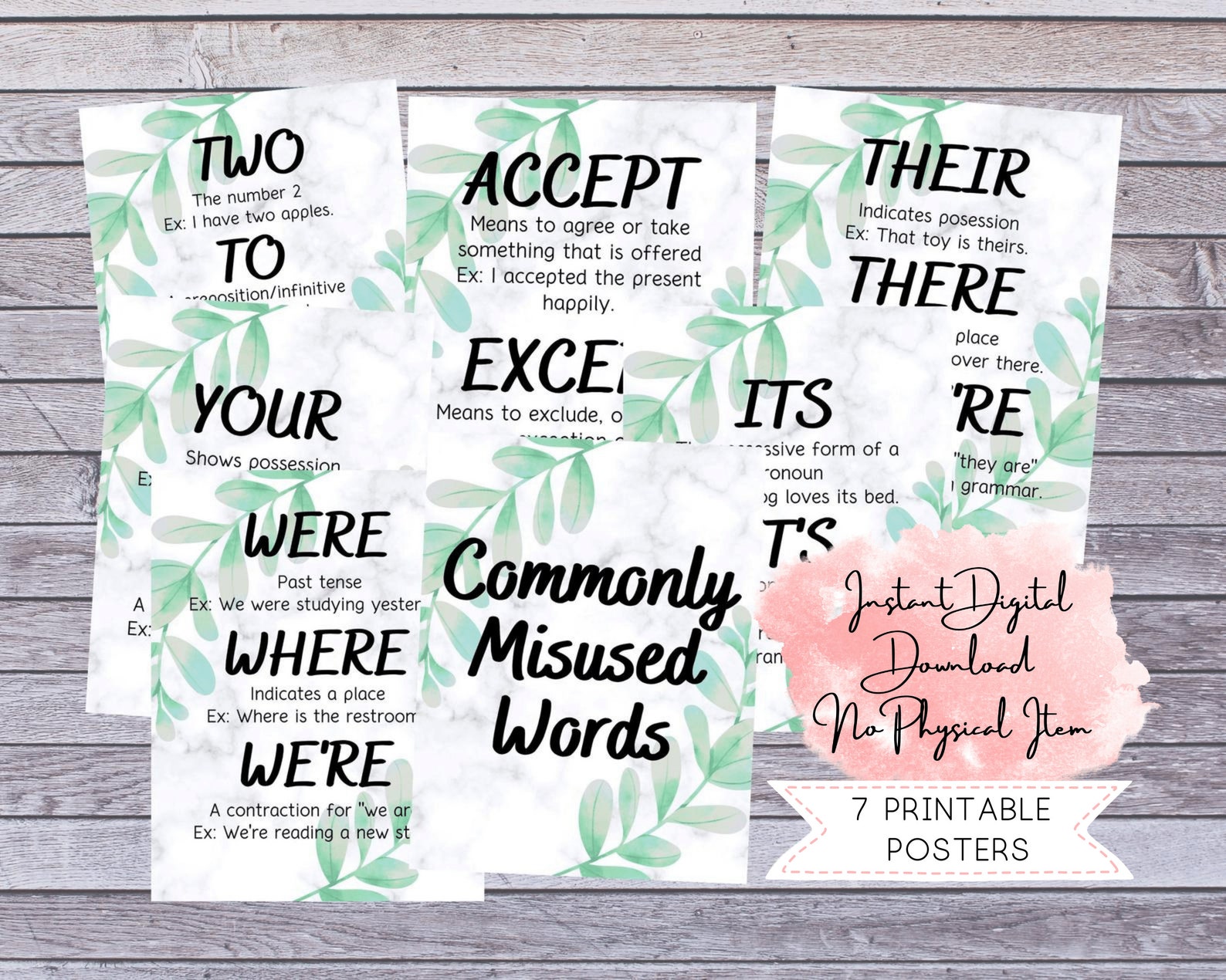 Printable Poster Set English Posters Classroom Decor | Etsy