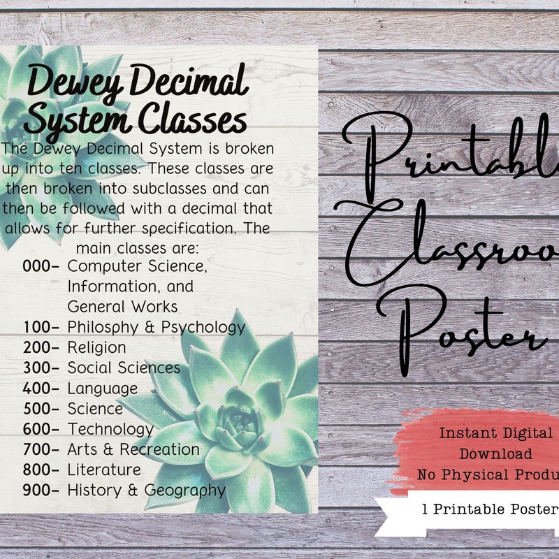 Dewey Decimal System - Etsy