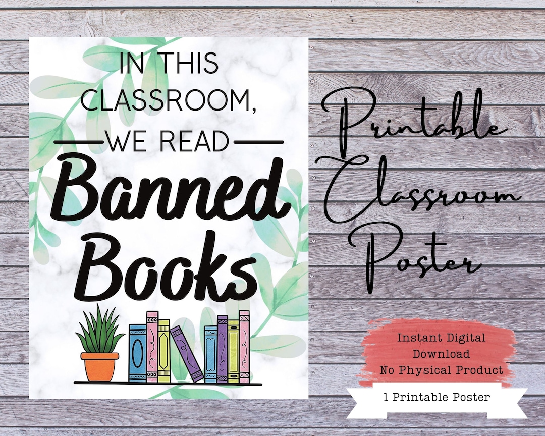 Banned Books Poster, Banned Books Art, Book Classroom Decor, English ...