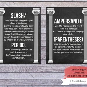 Printable ELA Poster, Punctuation Poster, English Teacher, Classroom ...