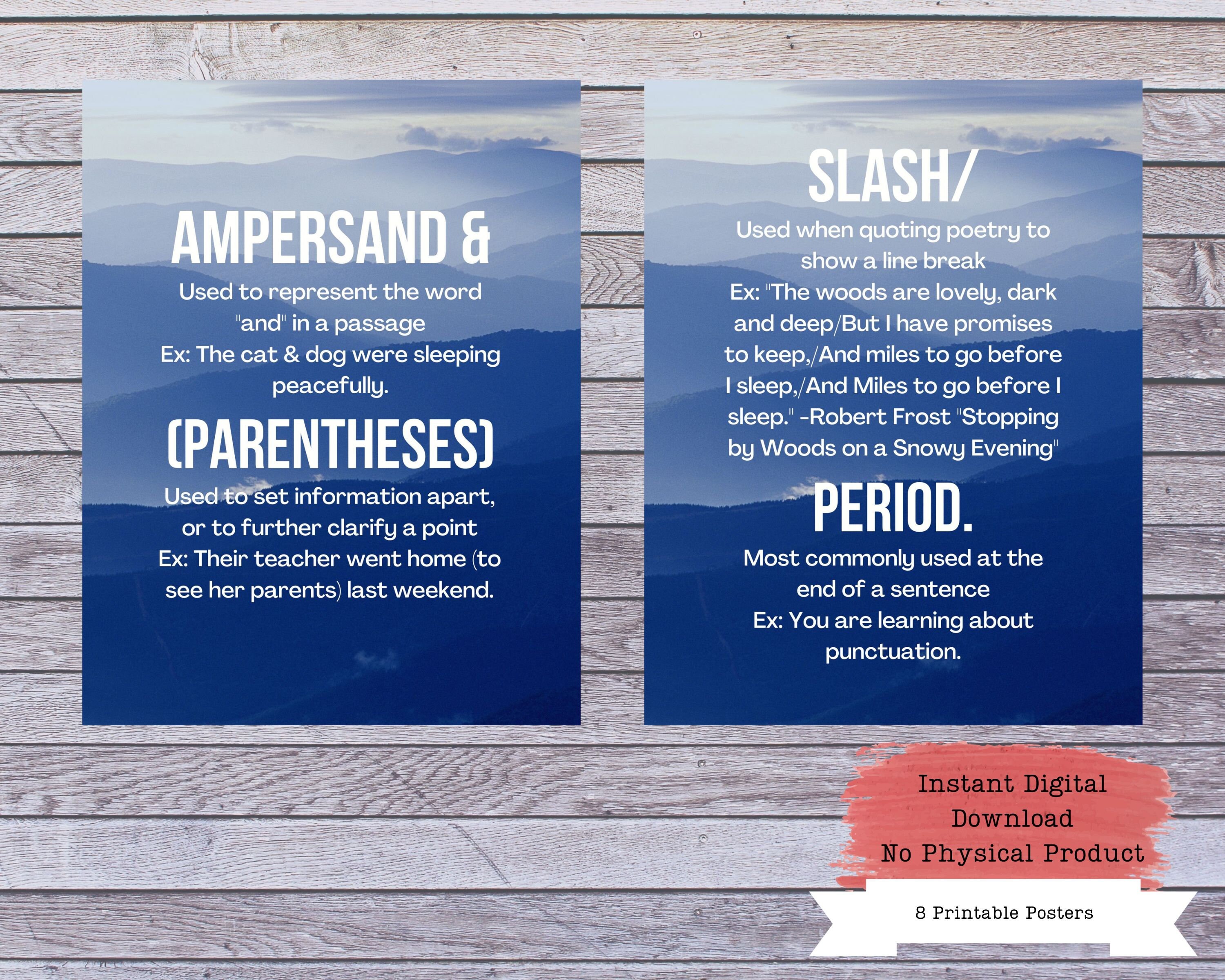 Printable ELA Poster Punctuation Poster English Teacher - Etsy