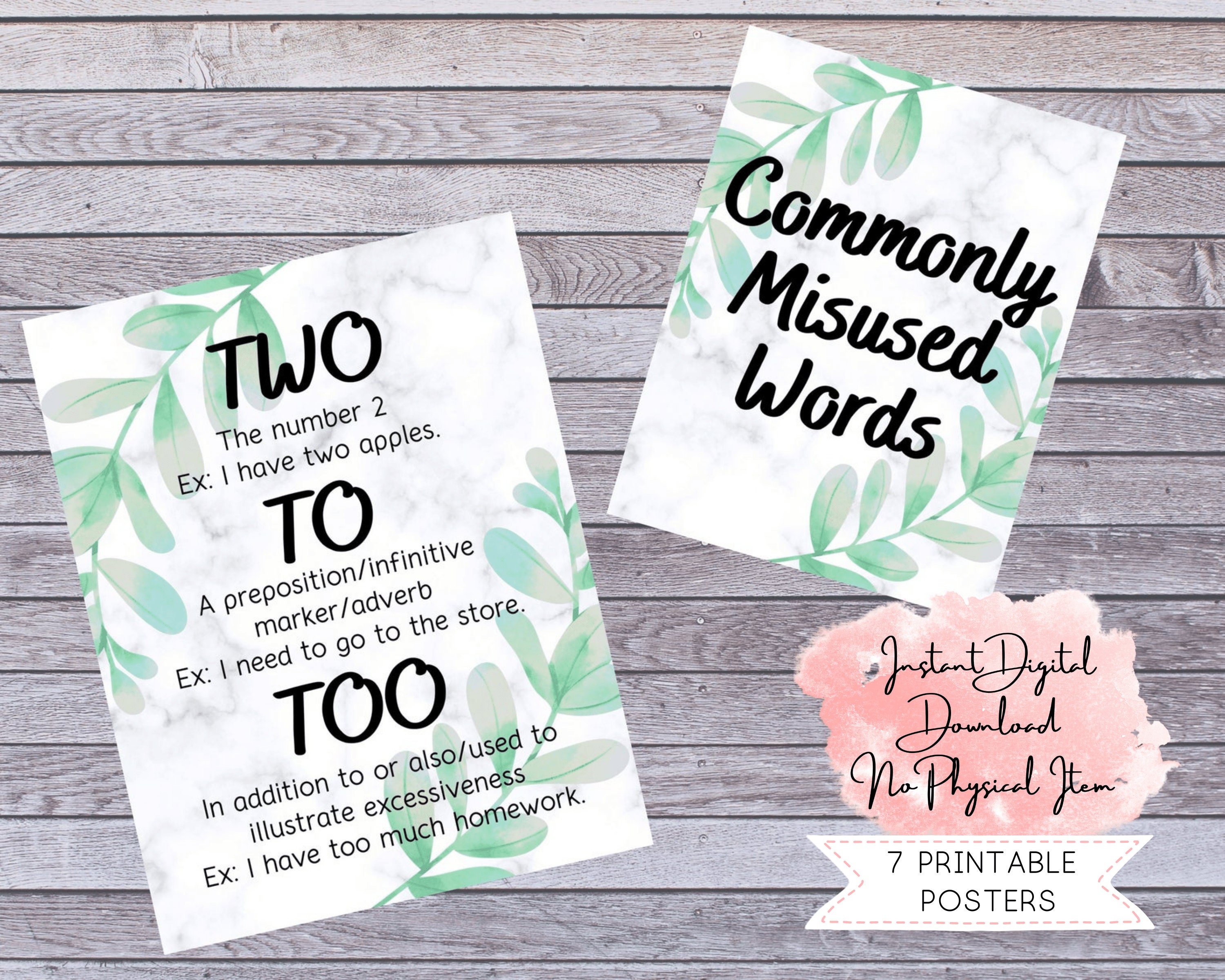 Printable Poster Set English Posters Classroom Decor | Etsy