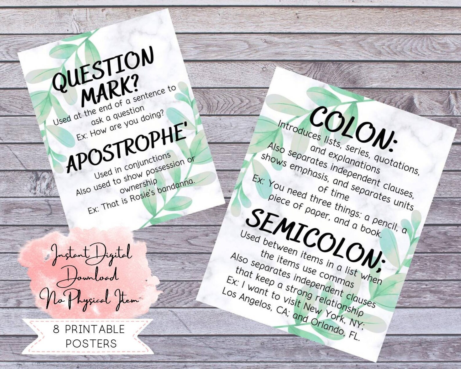 Printable ELA Poster Punctuation Poster English Teacher - Etsy