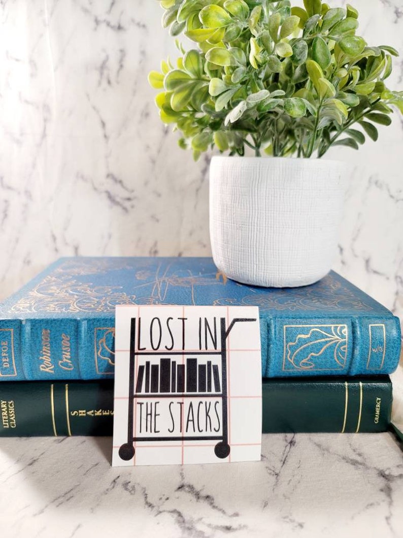 Lost in the Stacks Librarian Gift Book Car Decal Book | Etsy