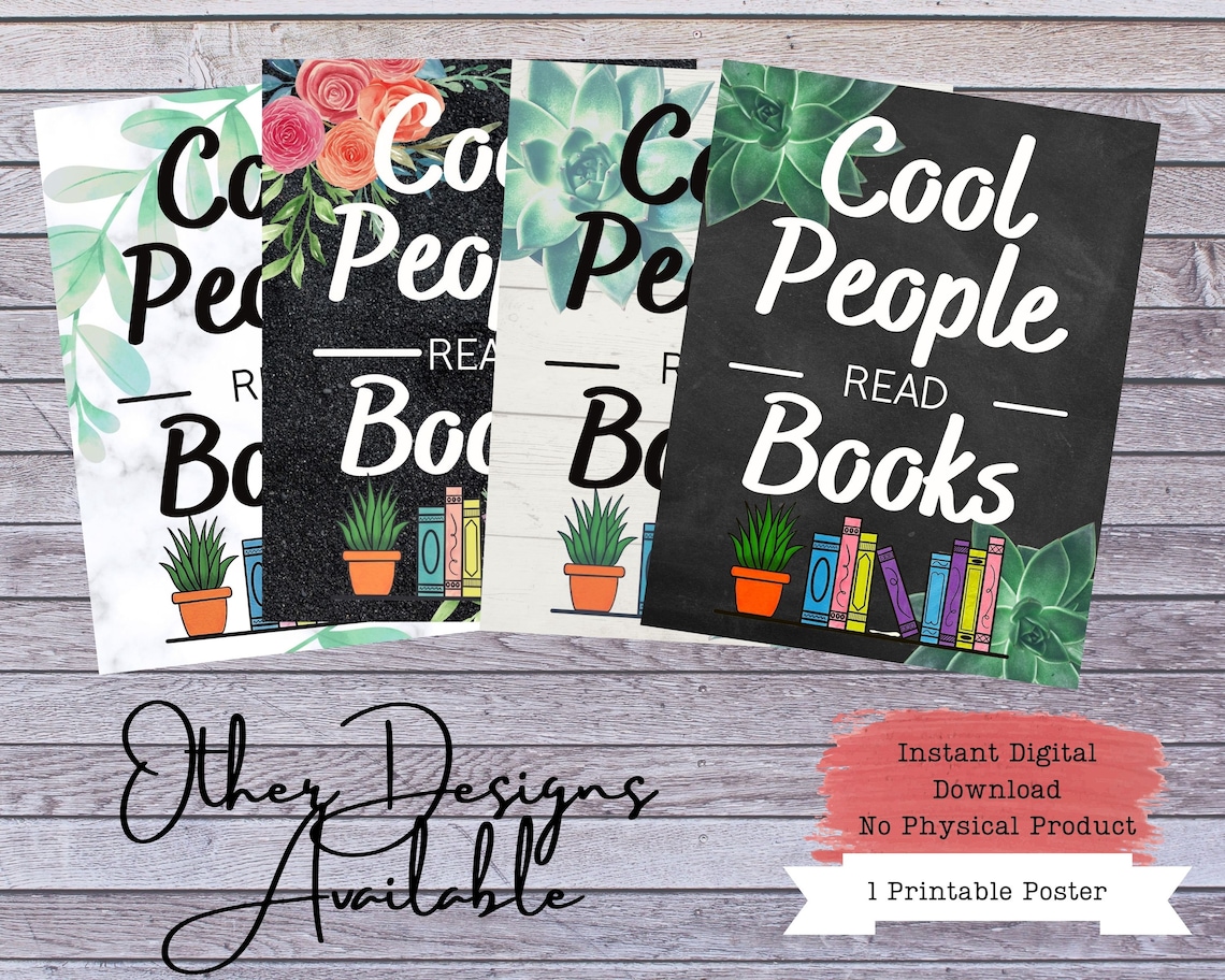 Read Books Poster Reading Posters Book Classroom Decor | Etsy