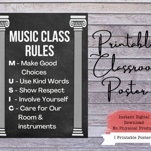 Music Class RULES, Music Poster Pack, Music Room Decor, Music Classroom ...