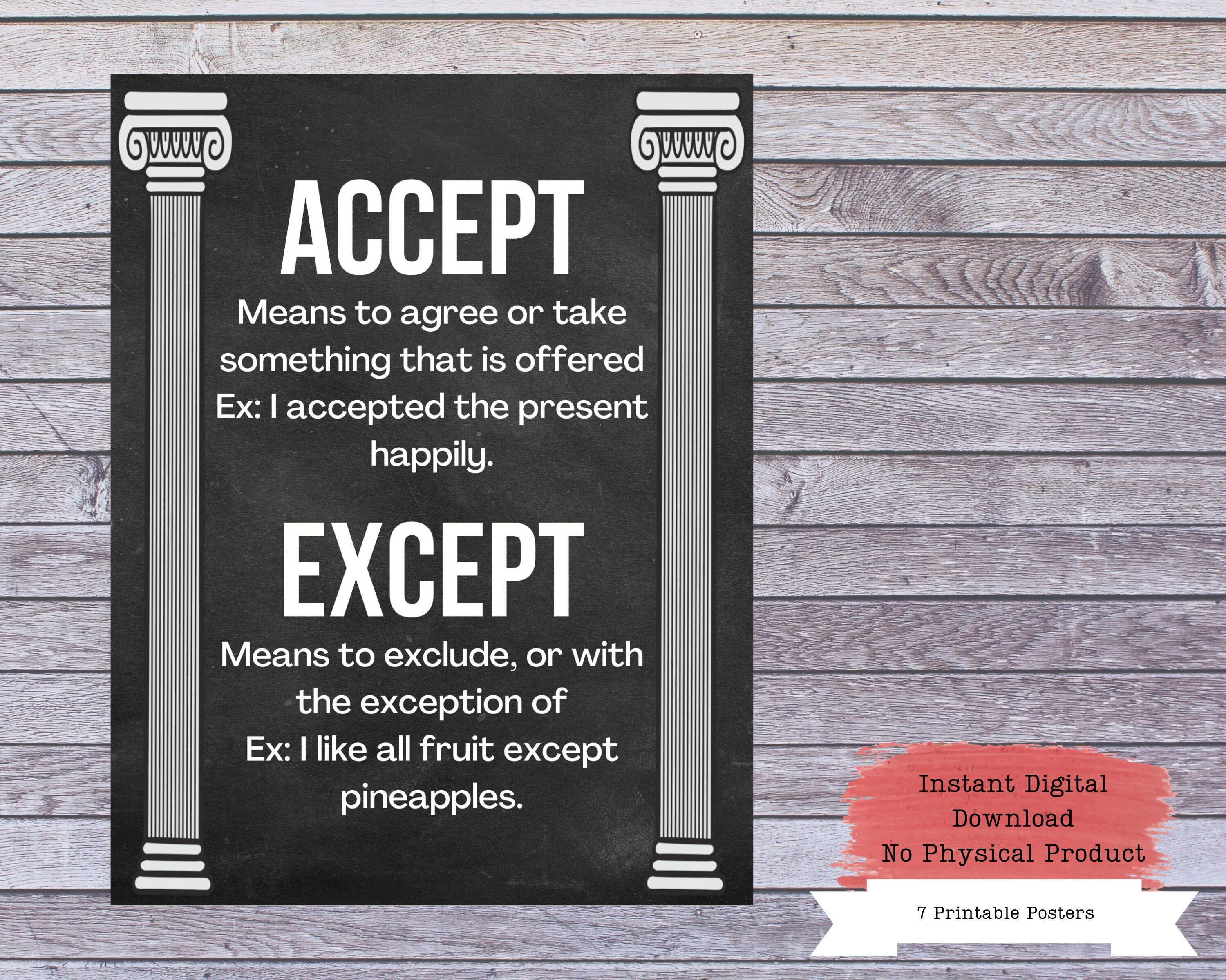 Printable Poster Set, English Posters, Classroom Decor, Grammar Poster ...