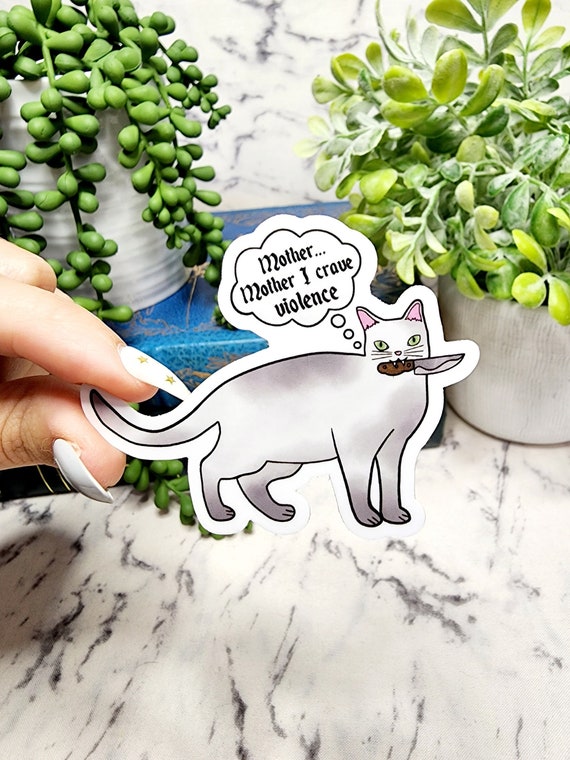 Cat Meme Sticker Violent Cat Murder Cat Mean Cat Knife Cat | Etsy