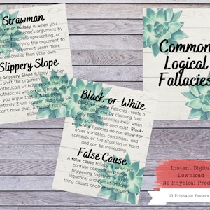 Logical Fallacies Printable Poster Set, Fallacies Posters, Debate Coach ...