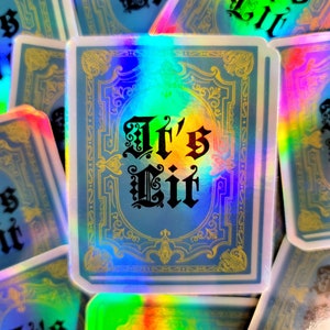 3 Inch It's Lit Sticker, Holographic Sticker, Book Stickers, Reading ...