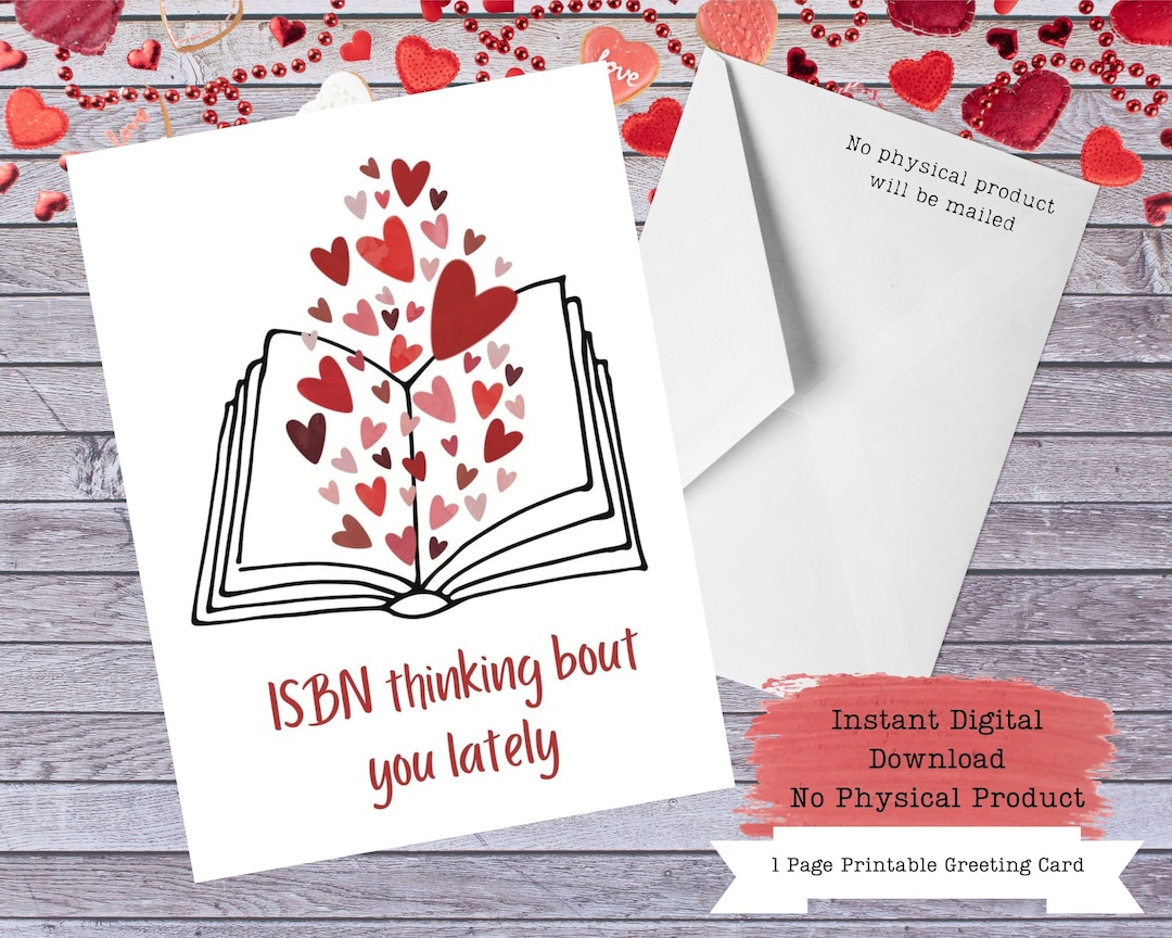 Librarian Valentine, Book Valentine Card, Valentines for Readers ...