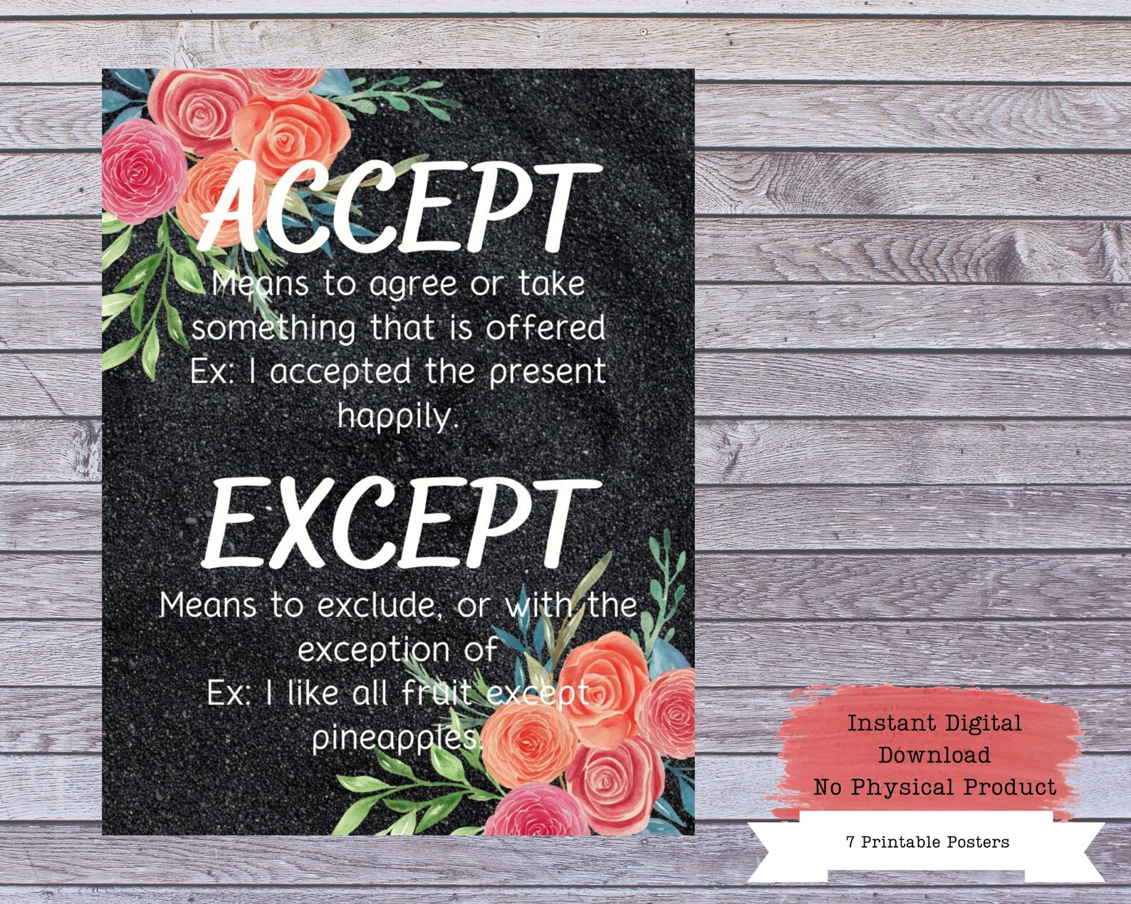 Printable Poster Set English Posters Classroom Decor | Etsy