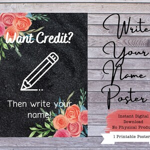 Write Your Name, Printable Poster, Succulent Poster, Class Decor ...