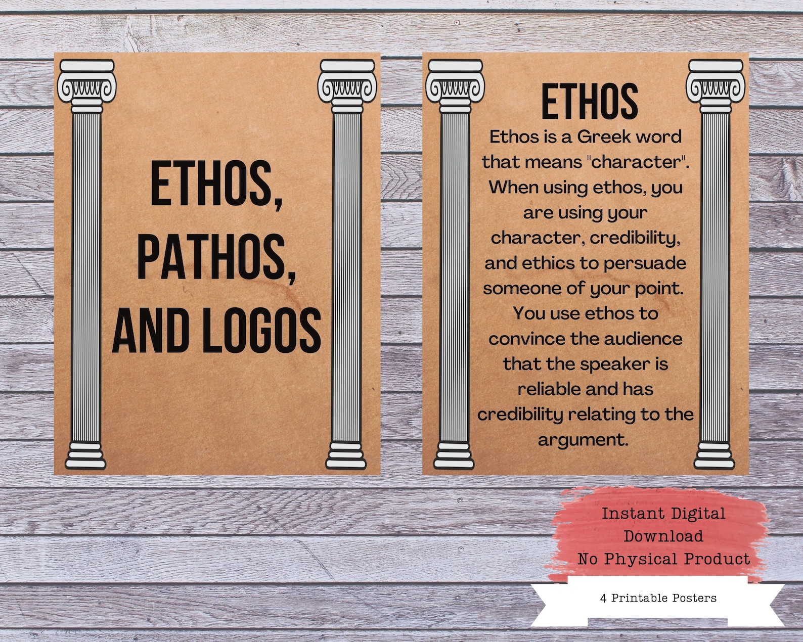 Ethos Pathos Logos Aristotle Poster Essay Writing Classroom - Etsy