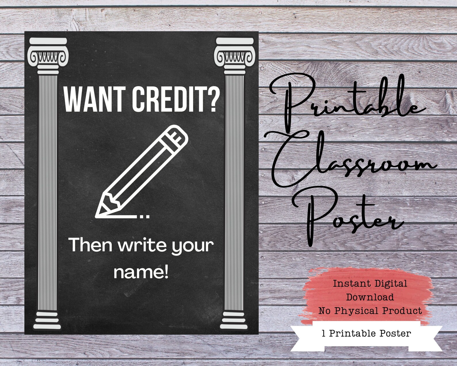 Write Your Name Printable Poster Succulent Poster Class - Etsy