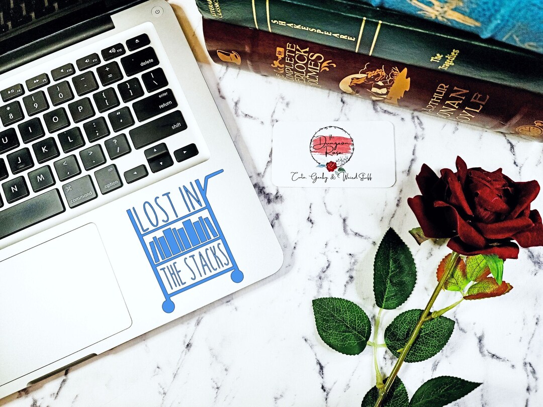Lost in the Stacks, Librarian Gift, Book Car Decal, Book Laptop Sticker ...