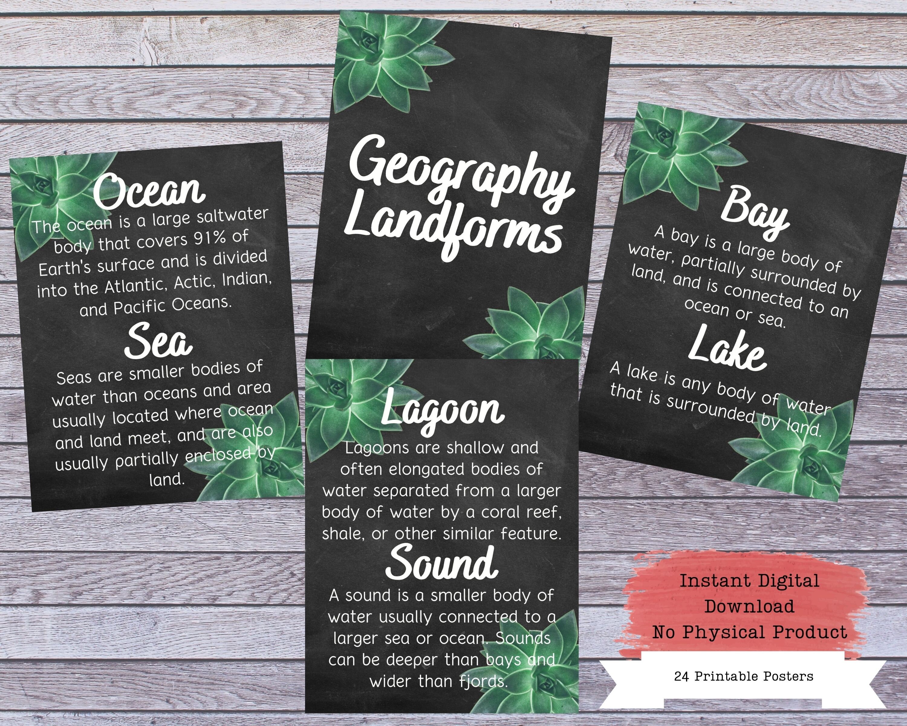 Geography Landforms Printable Poster Set Geography Classroom - Etsy UK