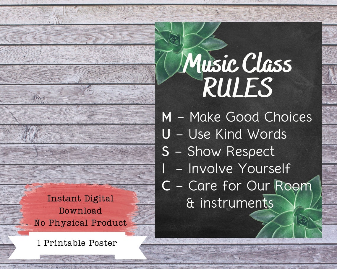 Music Class RULES, Music Poster Pack, Music Room Decor, Music Classroom ...