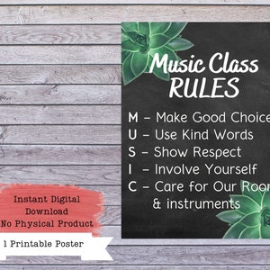 Music Class RULES, Music Poster Pack, Music Room Decor, Music Classroom ...