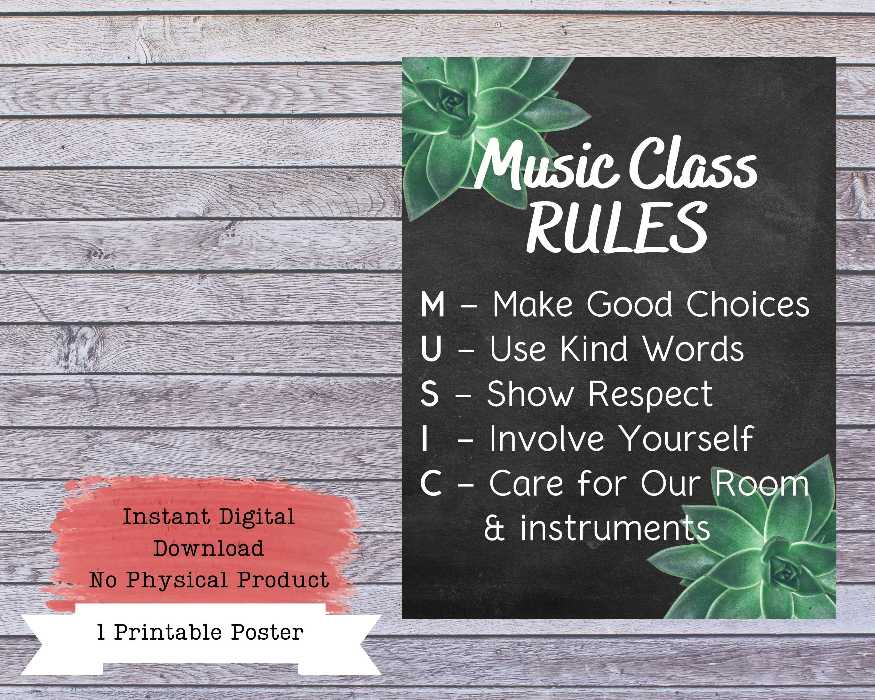 Music Class RULES Music Poster Pack Music Room Decor Music - Etsy