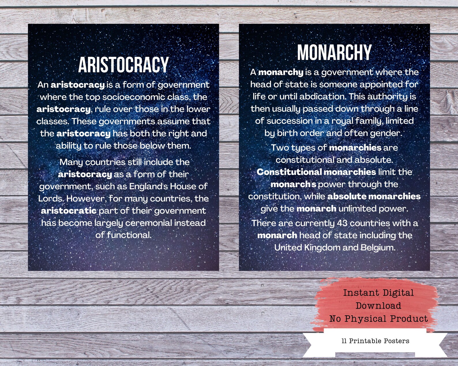 Types of Government Posters, History Poster, Social Studies, History ...