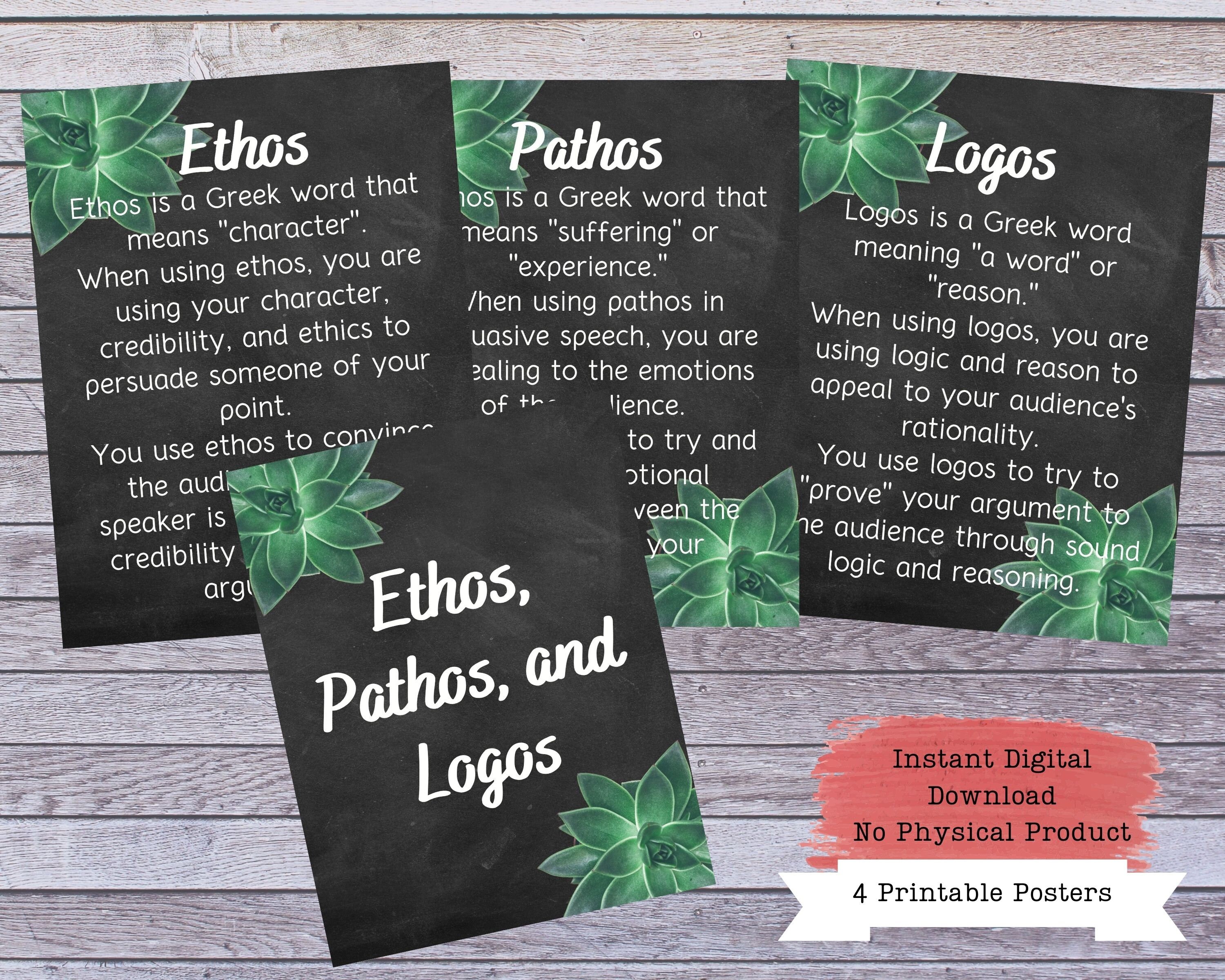 Ethos Pathos Logos Aristotle Poster Essay Writing Classroom | Etsy