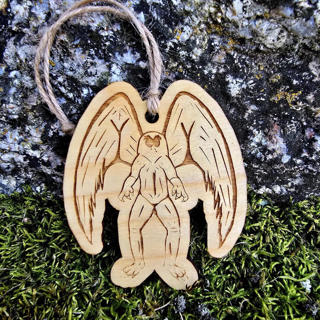 Buff Mothman Ornament, Wooden Ornament, Geek Ornament, Nerd Ornament ...