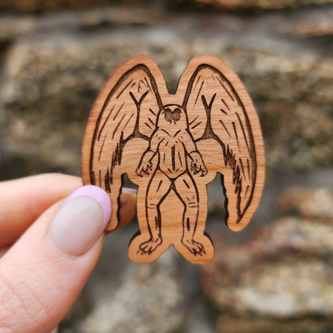 Buff Mothman Magnet, Mothman Gift, Cryptid Gift, Cryptid Decor, Cryptid ...