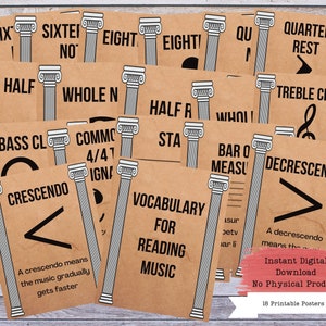 Music Poster Pack, Music Classroom, Music Room Decor, Music Room Art ...