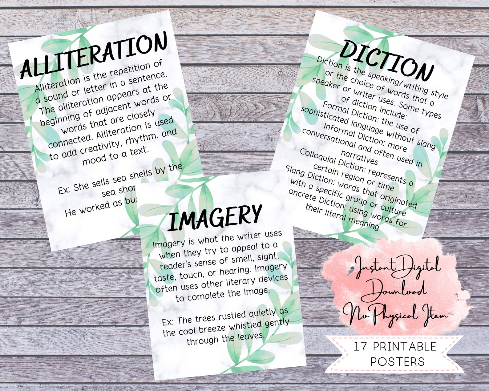 Printable Poster Set Literary Posters Literary Devices - Etsy