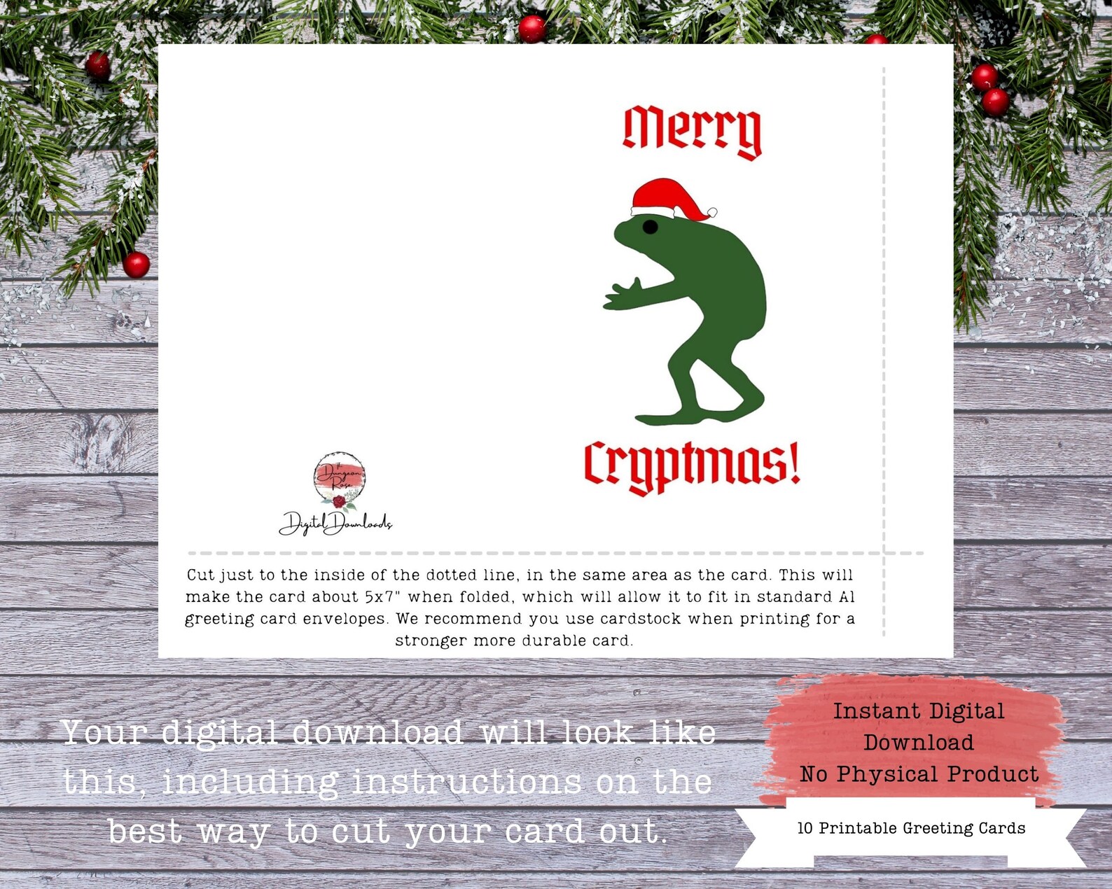 Merry Cryptmas Cryptid Christmas Cryptid Cards Christmas - Etsy