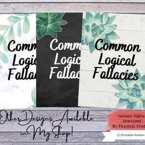 Logical Fallacies Printable Poster Set, Fallacies Posters, Debate Coach ...